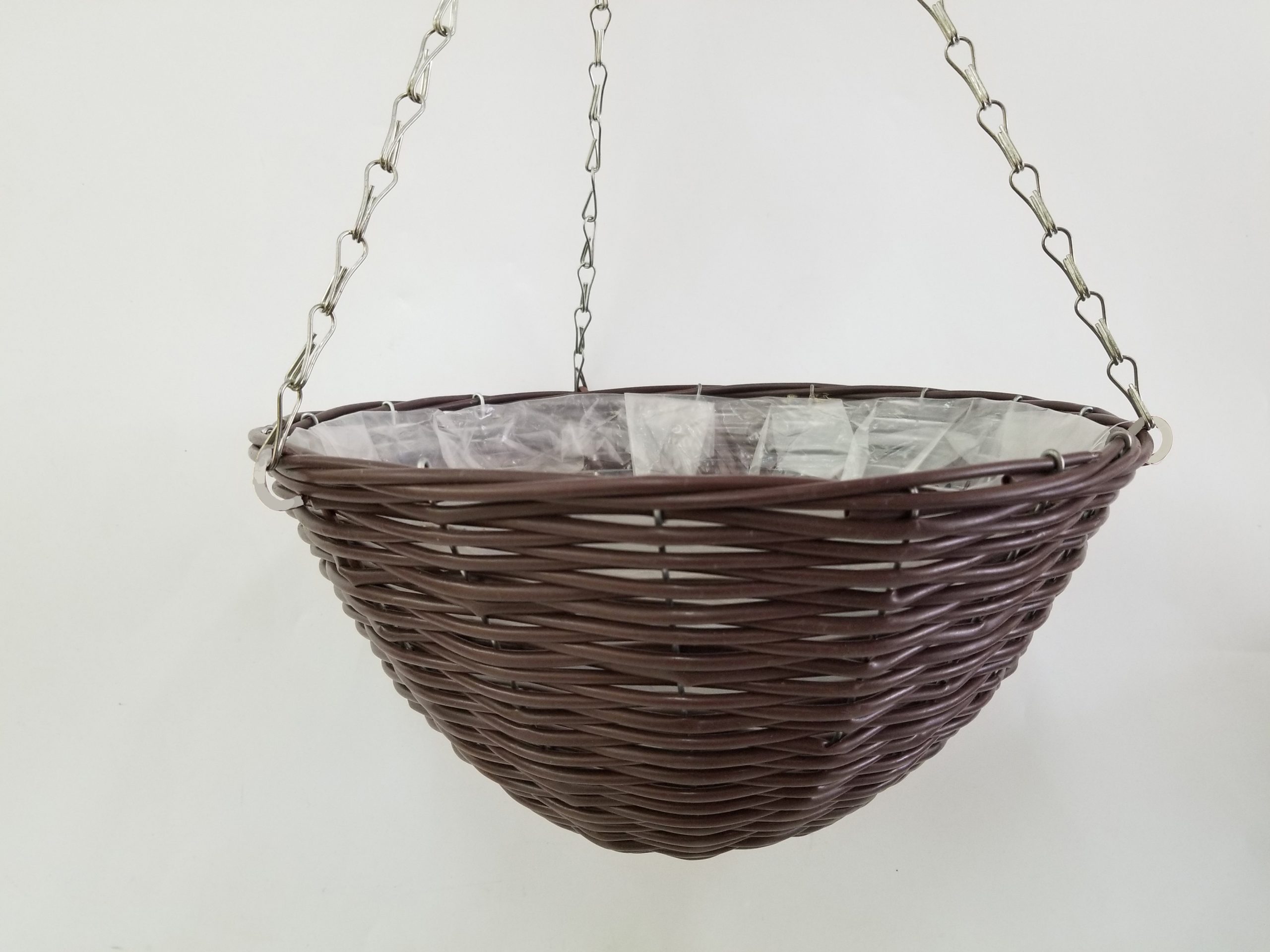 Rattan Effect Hanging Basket - Brown - Mango Moon
